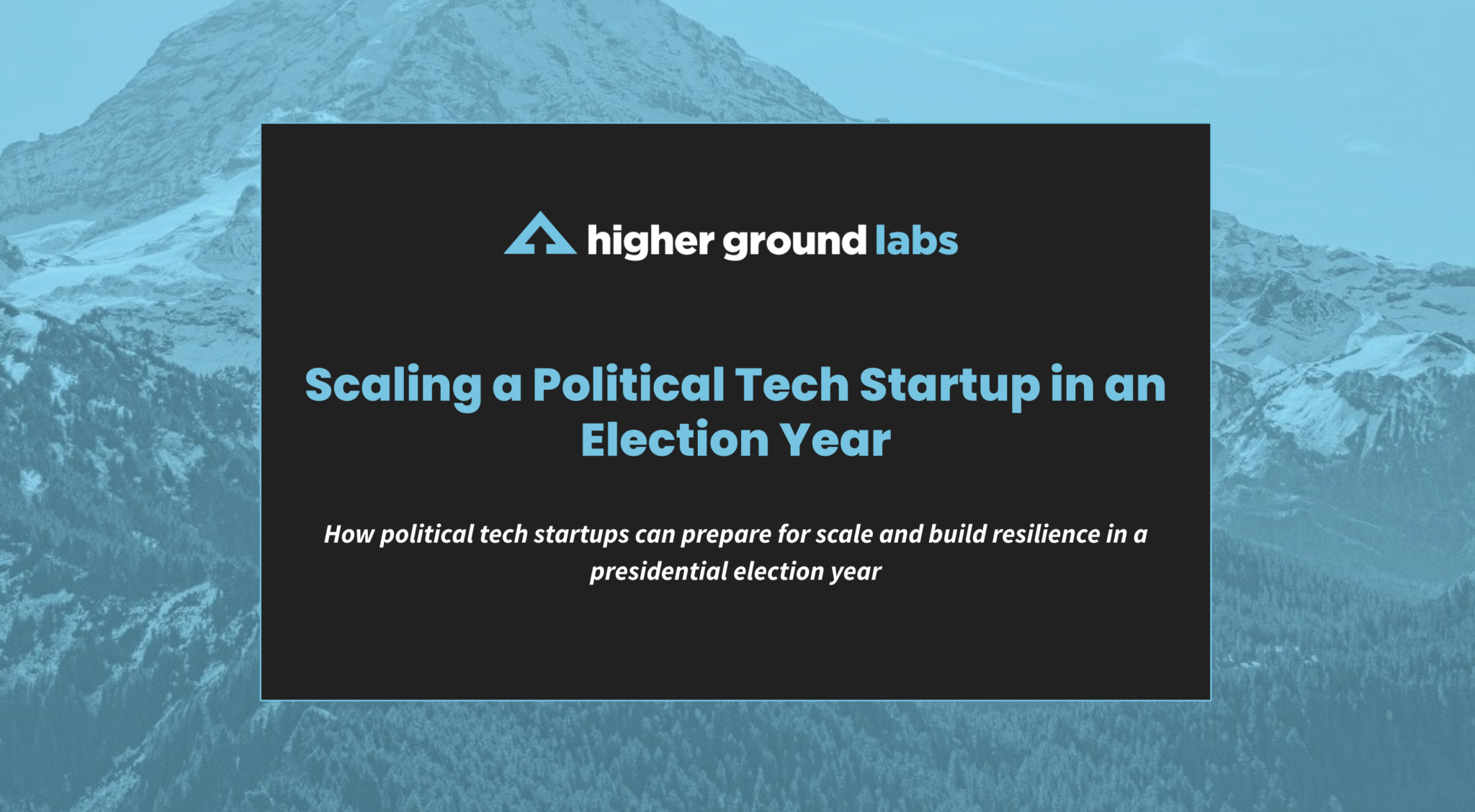We’re in the business of saving democracy. - Higher Ground Labs